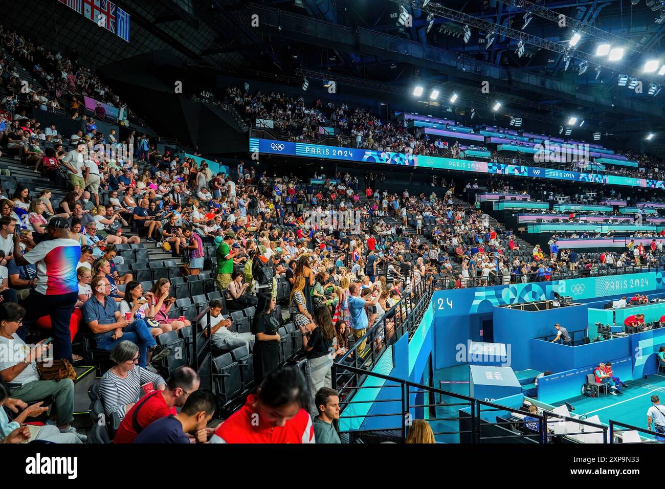 Trampoline competition at the paris 2024 olympic games hi-res stock ...