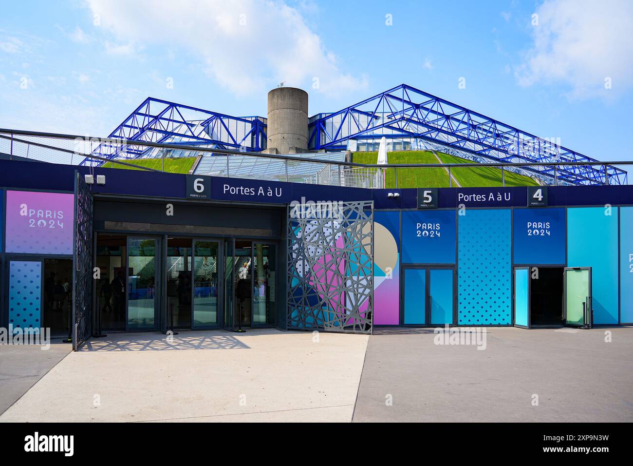 Paris, France - Aug 2, 2024 : Entrance gateway of the Bercy Arena ...