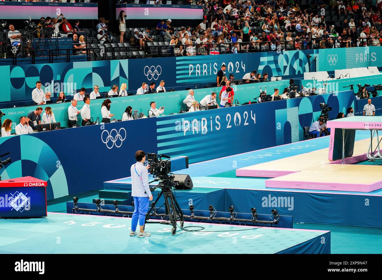 Trampoline competition at the paris 2024 olympic games hi-res stock ...