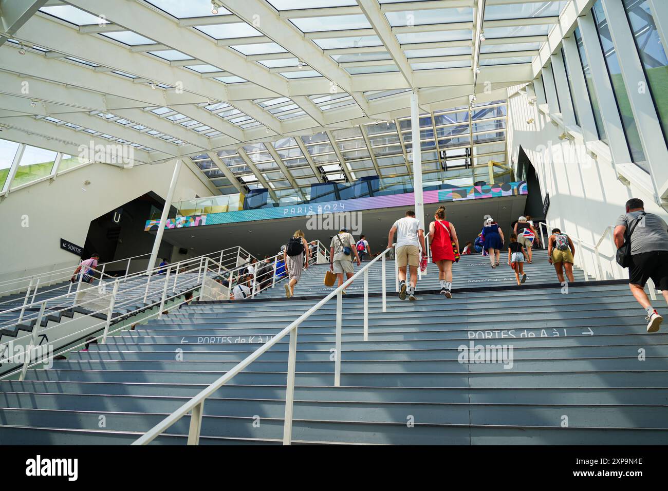 Paris, France - Aug 2, 2024 : Main stairway of the Bercy Arena during ...