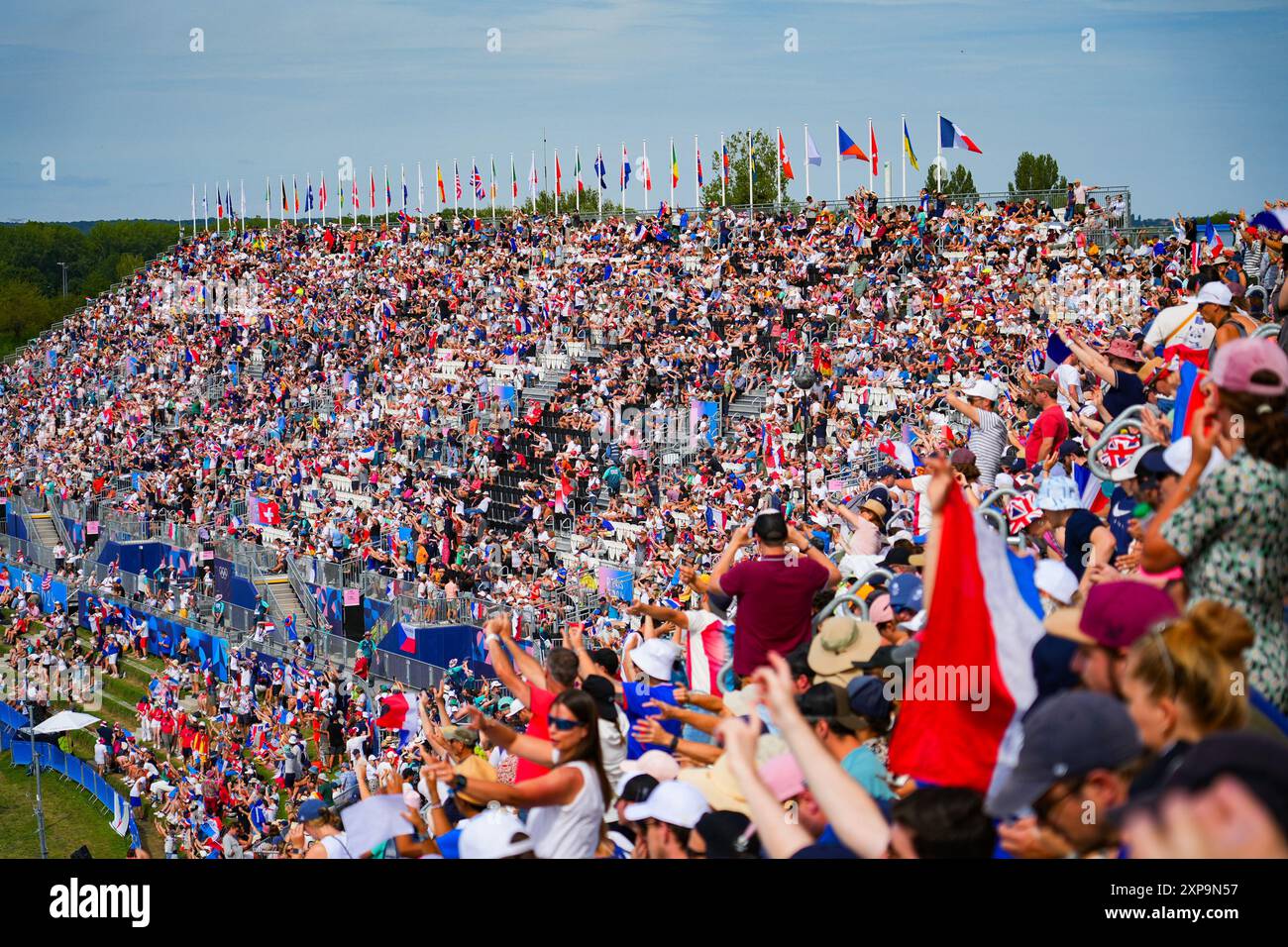 Vaires sur Marne, France - Aug 4, 2024 : French supporters cheering ...