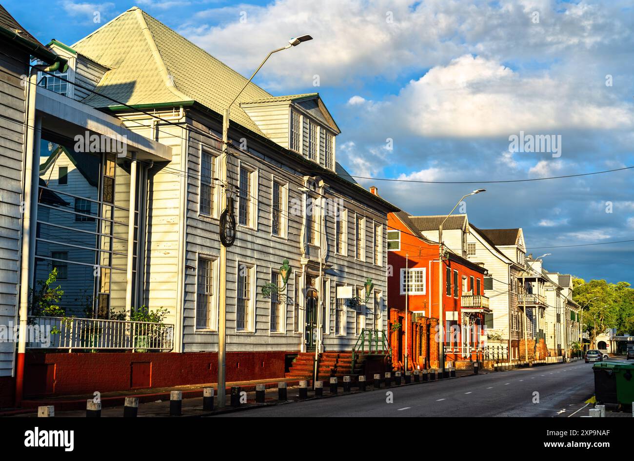 Traditional houses in the historic center of Paramaribo, UNESCO world ...