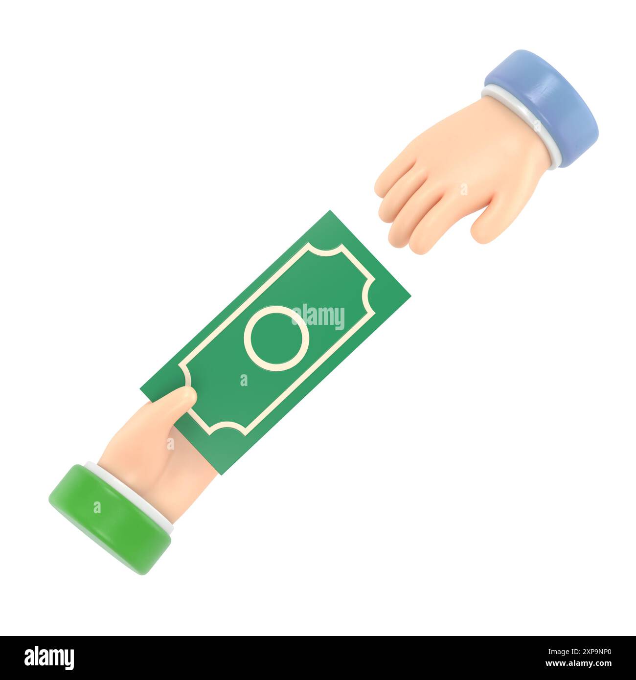 Cartoon Gesture Icon Mockup.Two cartoon businessman hands,giving money ...