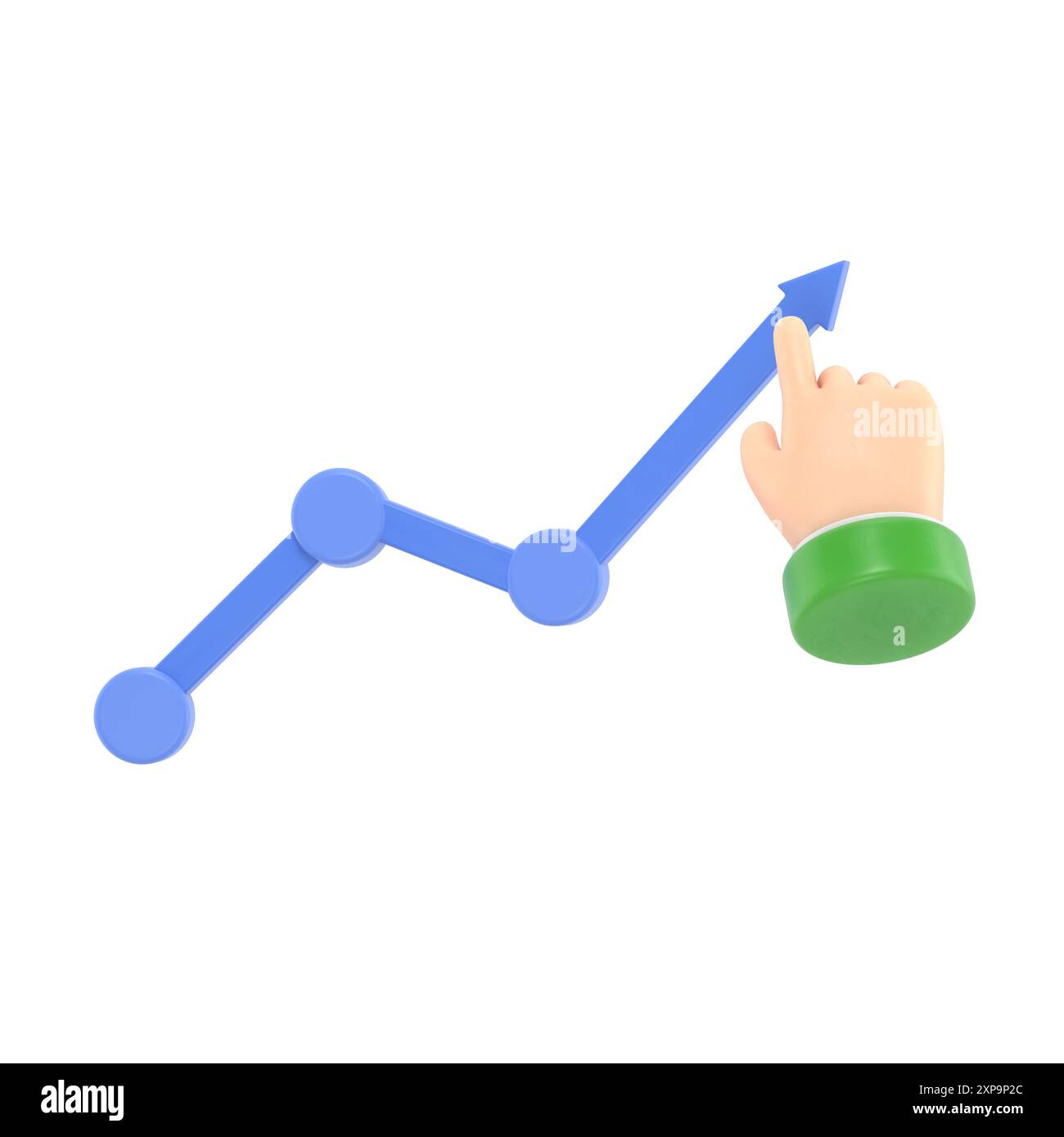 Increase sales. Diagram up. Businessman raises hand financial chart. 3d ...