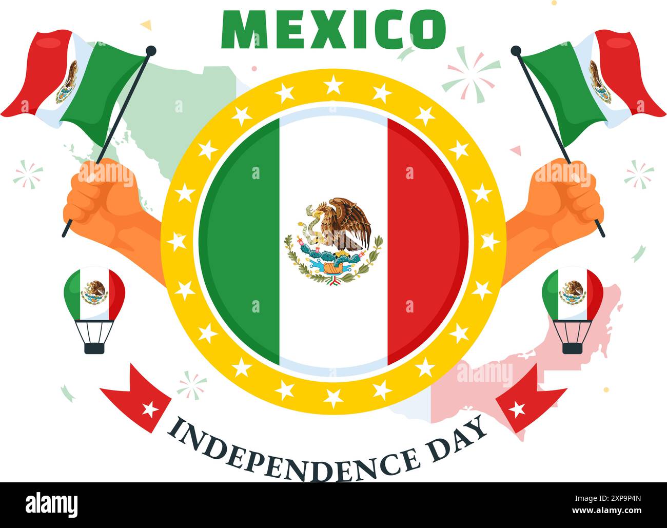 Mexican independence day fireworks Stock Vector Images - Alamy