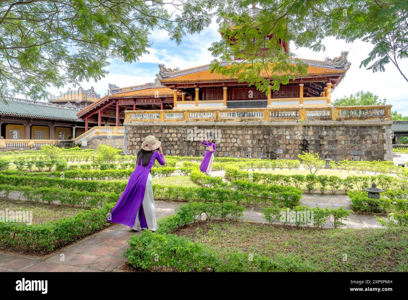 Hue Imperial Citadel, Hue City, Vietnam - July 19, 2024: Tourists visit ...