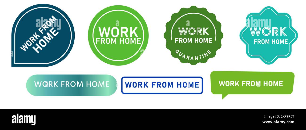 work from home stamp collection wfh remote job freelance freelancer ...