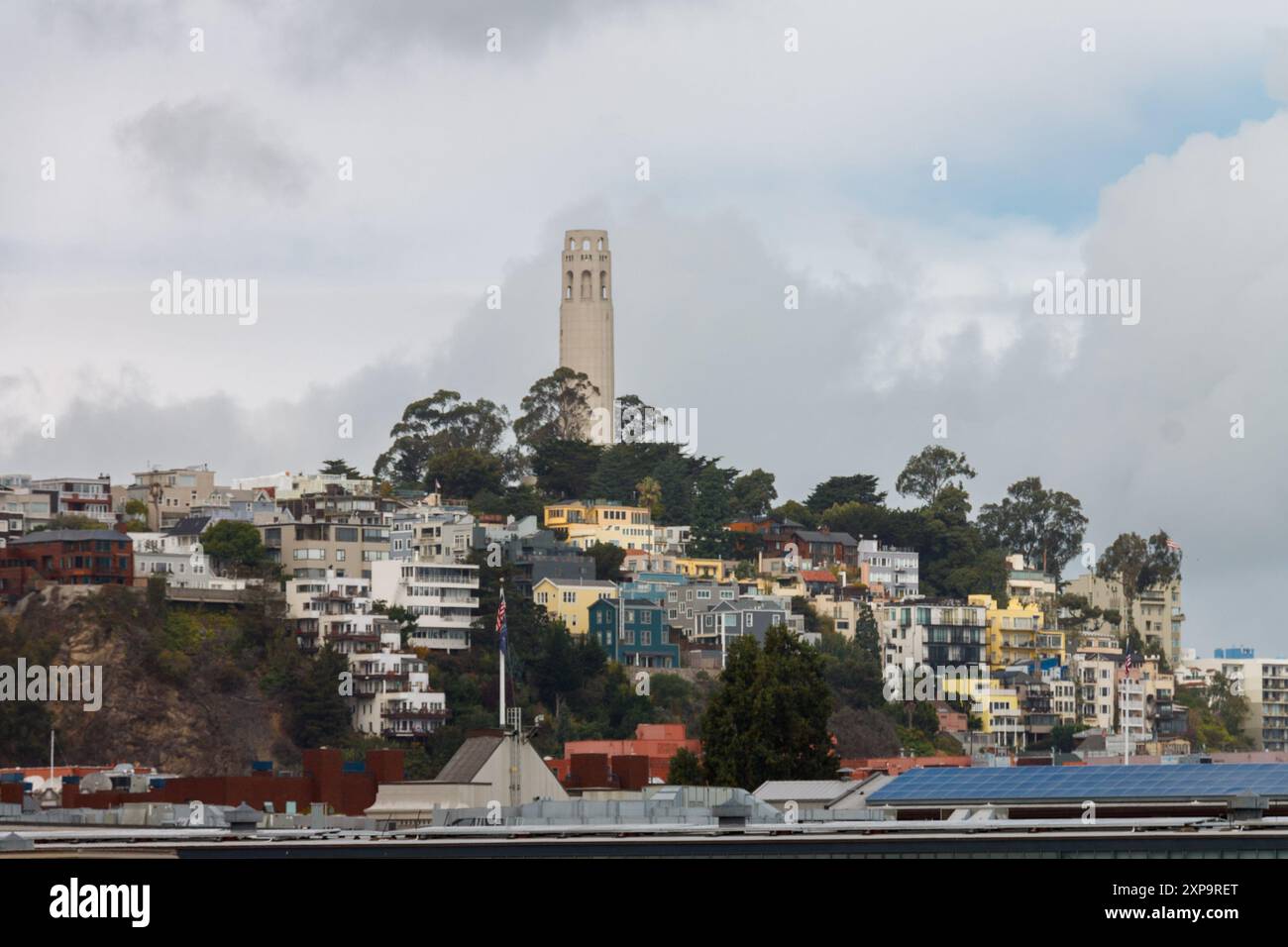 The iconic Coit Tower on Telegraph hill in San Francisco, California ...