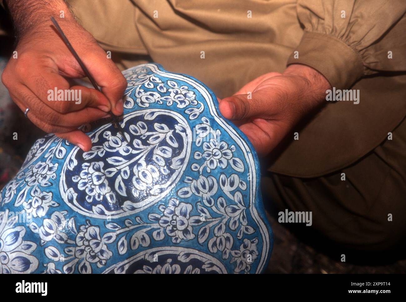 Hand painted camel skin lamp Multan, crafts, Pakistan Stock Photo - Alamy