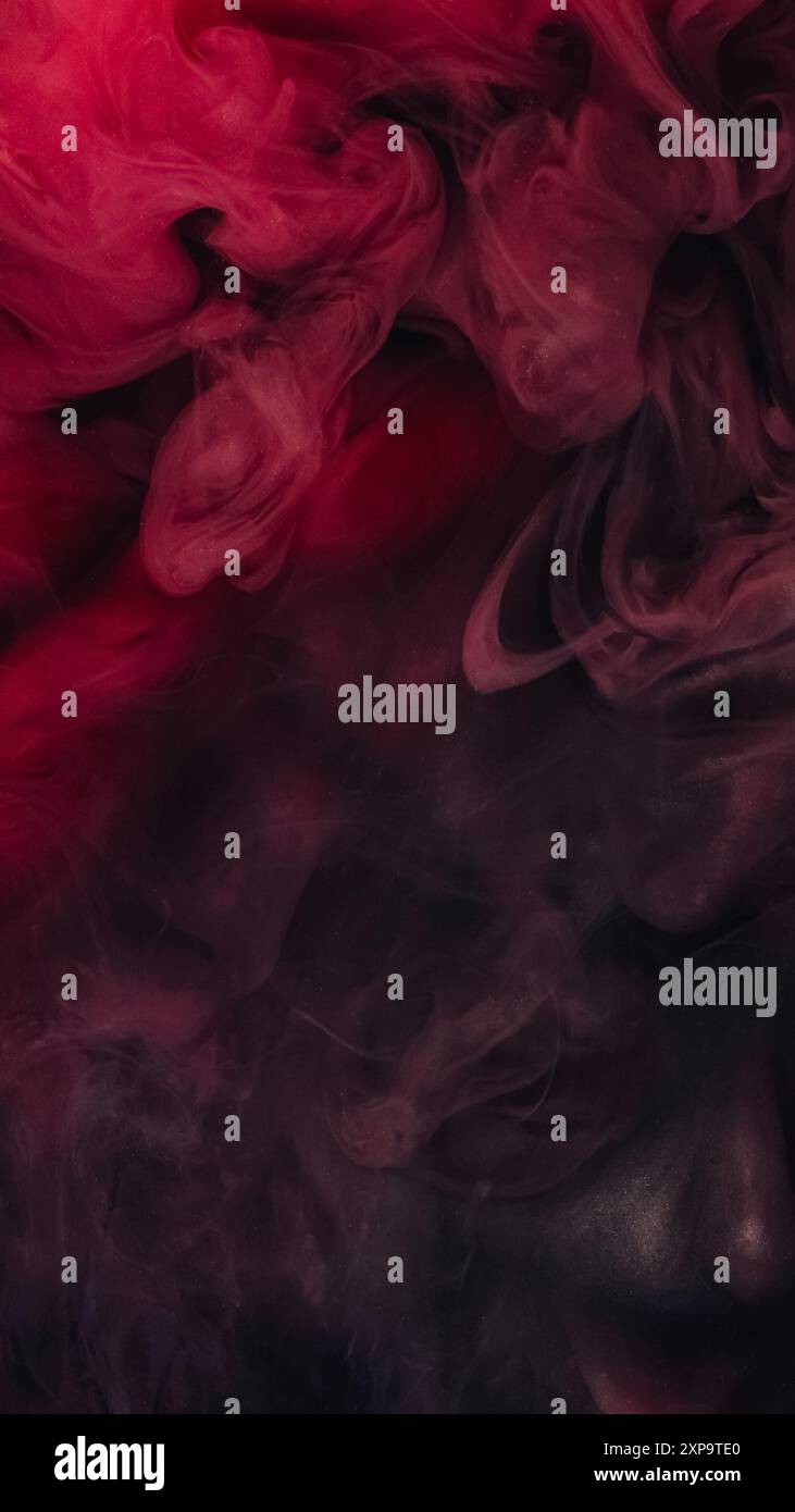 Mist cloud. Paint water blend. Defocused pink black color dust ...