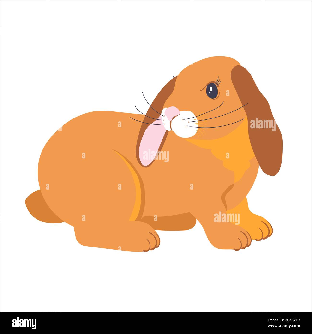 An attractive brown rabbit highlighted on a white background. Designer ...