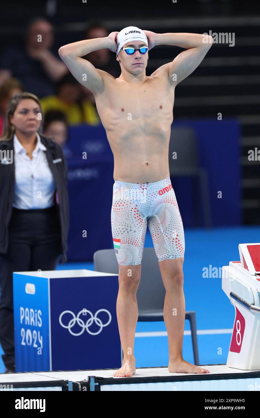 Nanterre, France. 4th Aug, 2024. David Betlehem (HUN) Swimming : Men's ...