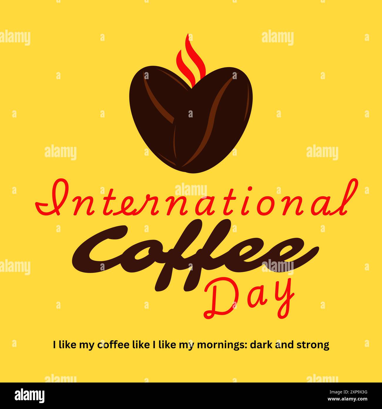 International coffee day, Isolated on Yellow Color Background, coffee ...