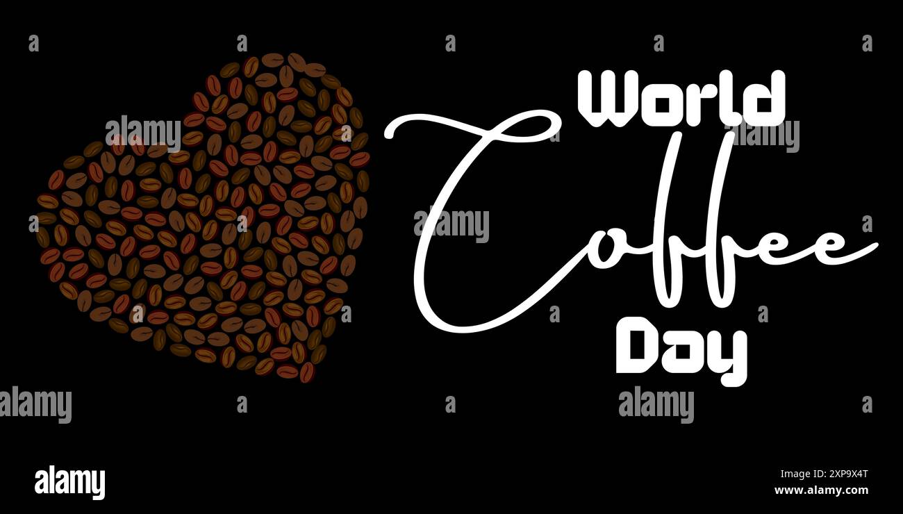 World Coffee Day event, Loving with Heart Shape of Coffee Beans, Symbol ...
