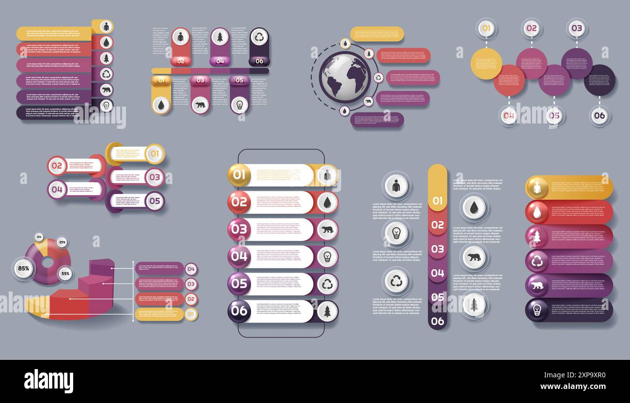 Graphic elements. Infographic design for pack or histogram. Business ...