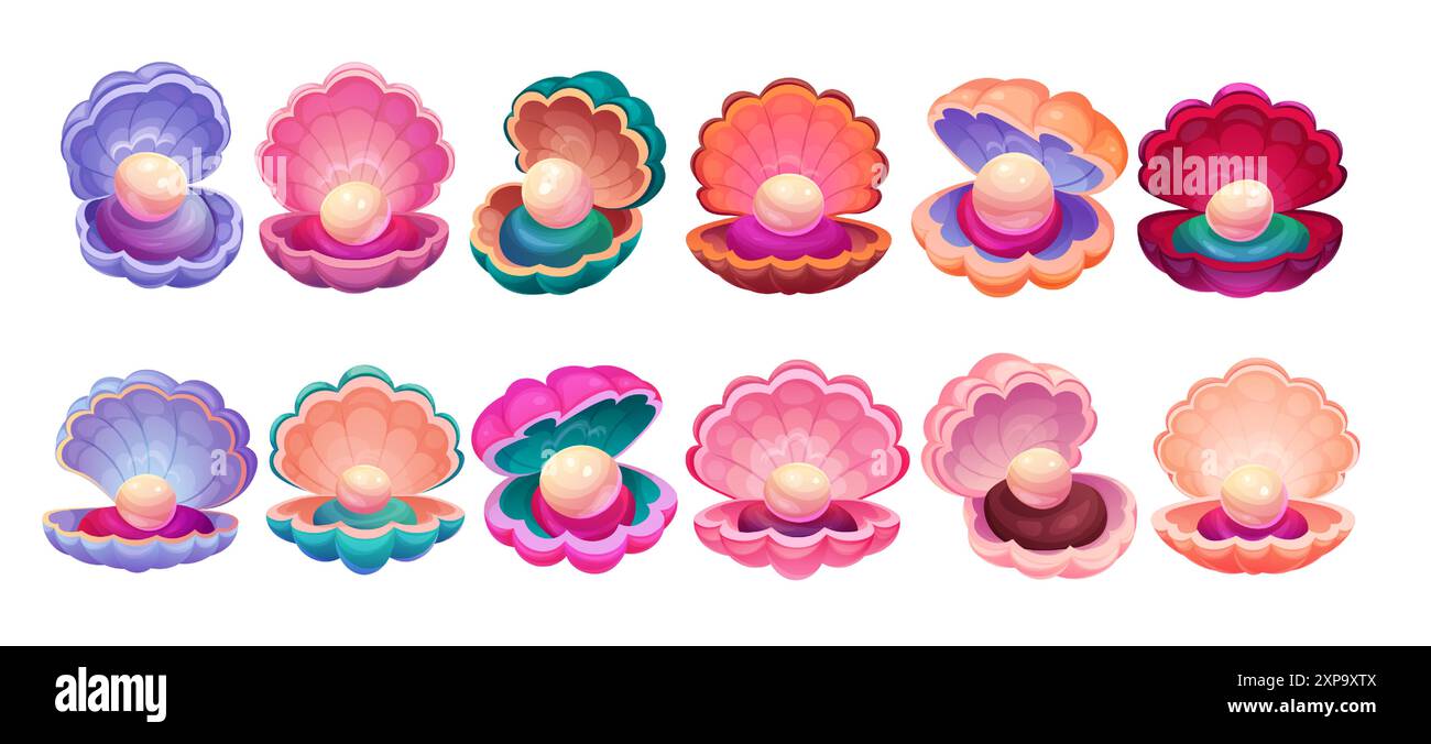 Pearl shells. Underwater oyster. Open sea scallop. Bivalve mollusk ...