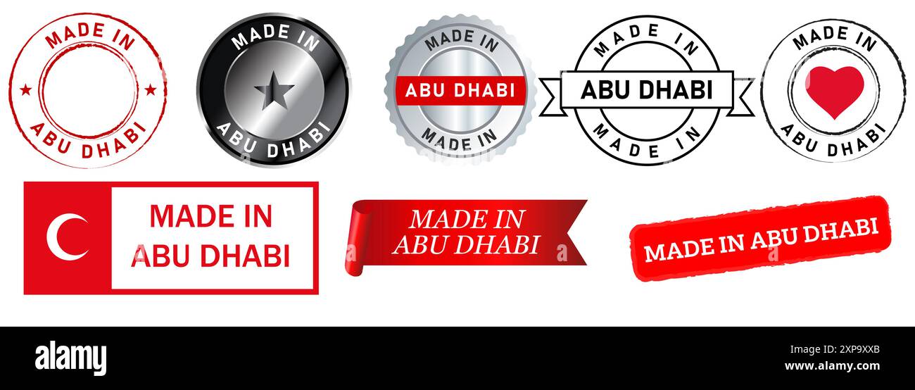 made in abu dhabi stamp collection UAE city part logo mark watermark ...