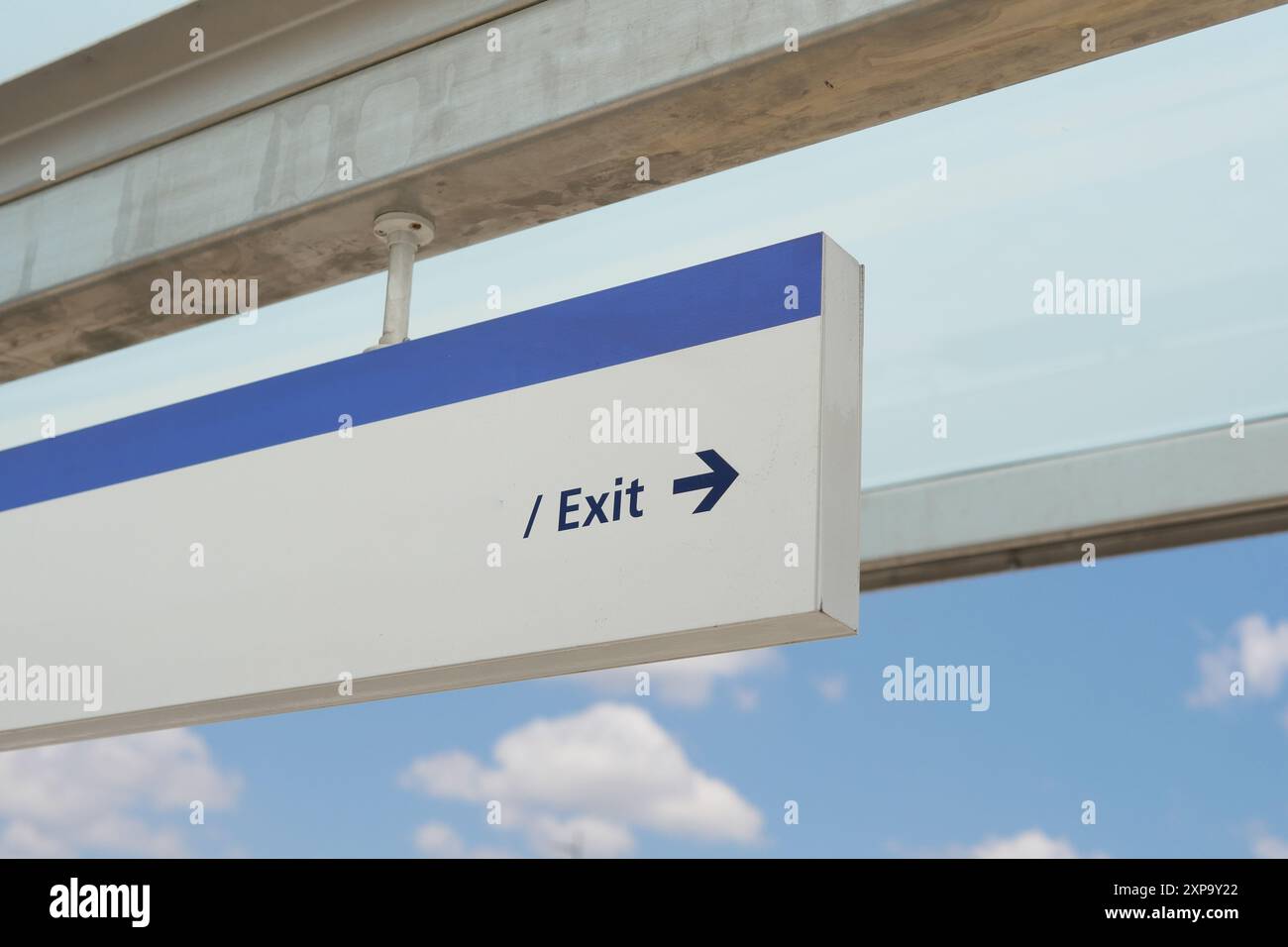 Clear Signage Indicating Exit Direction at Transportation Facility for ...