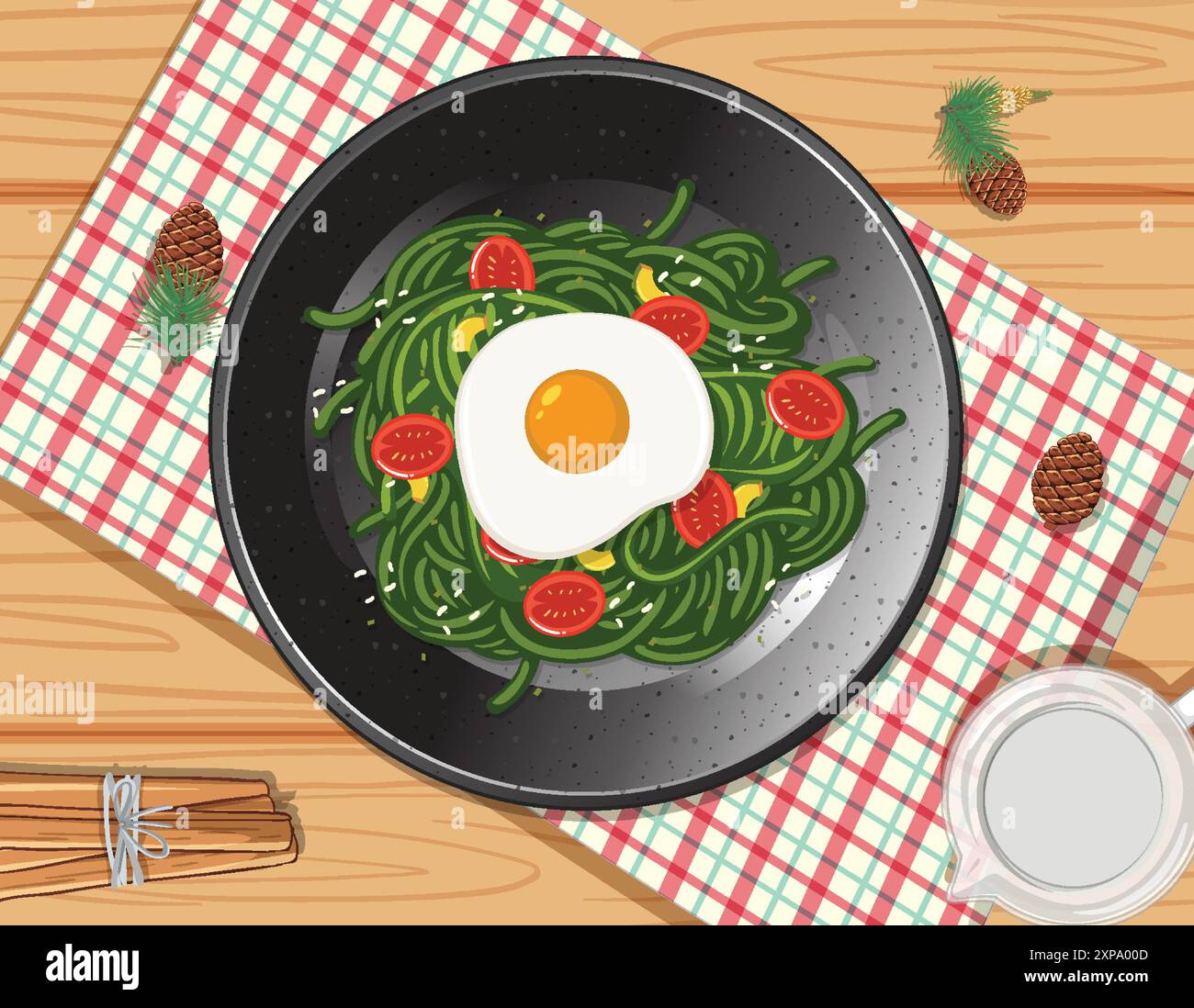 Spinach and egg Stock Vector Images - Alamy