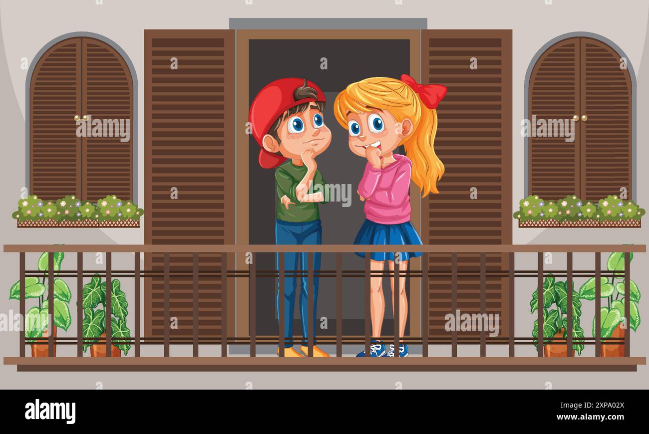 Balcony standing Stock Vector Images - Alamy