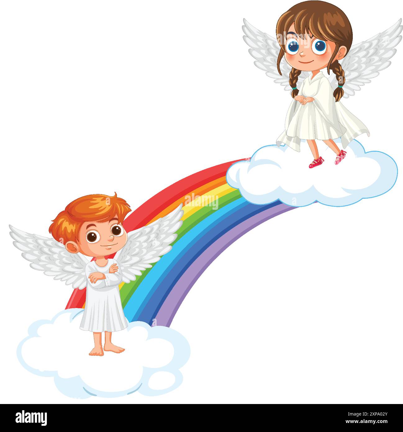Two angels sky Stock Vector Images - Alamy