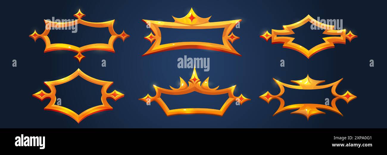 Medieval game frames set isolated on background. Vector cartoon ...