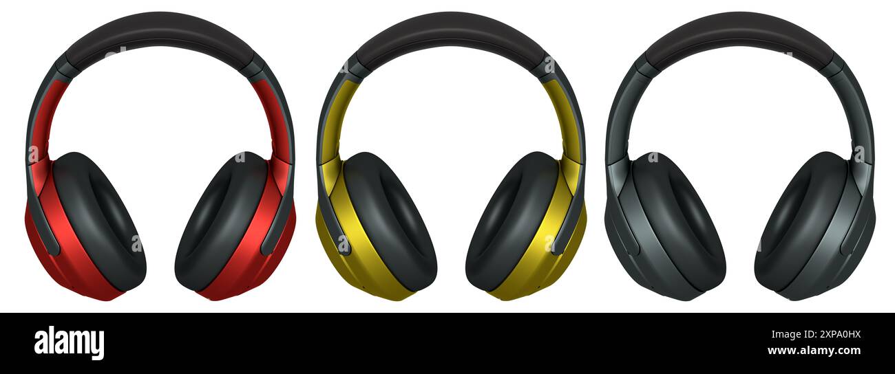 Stylish gaming headsets for immersive sound experiences isolated on ...