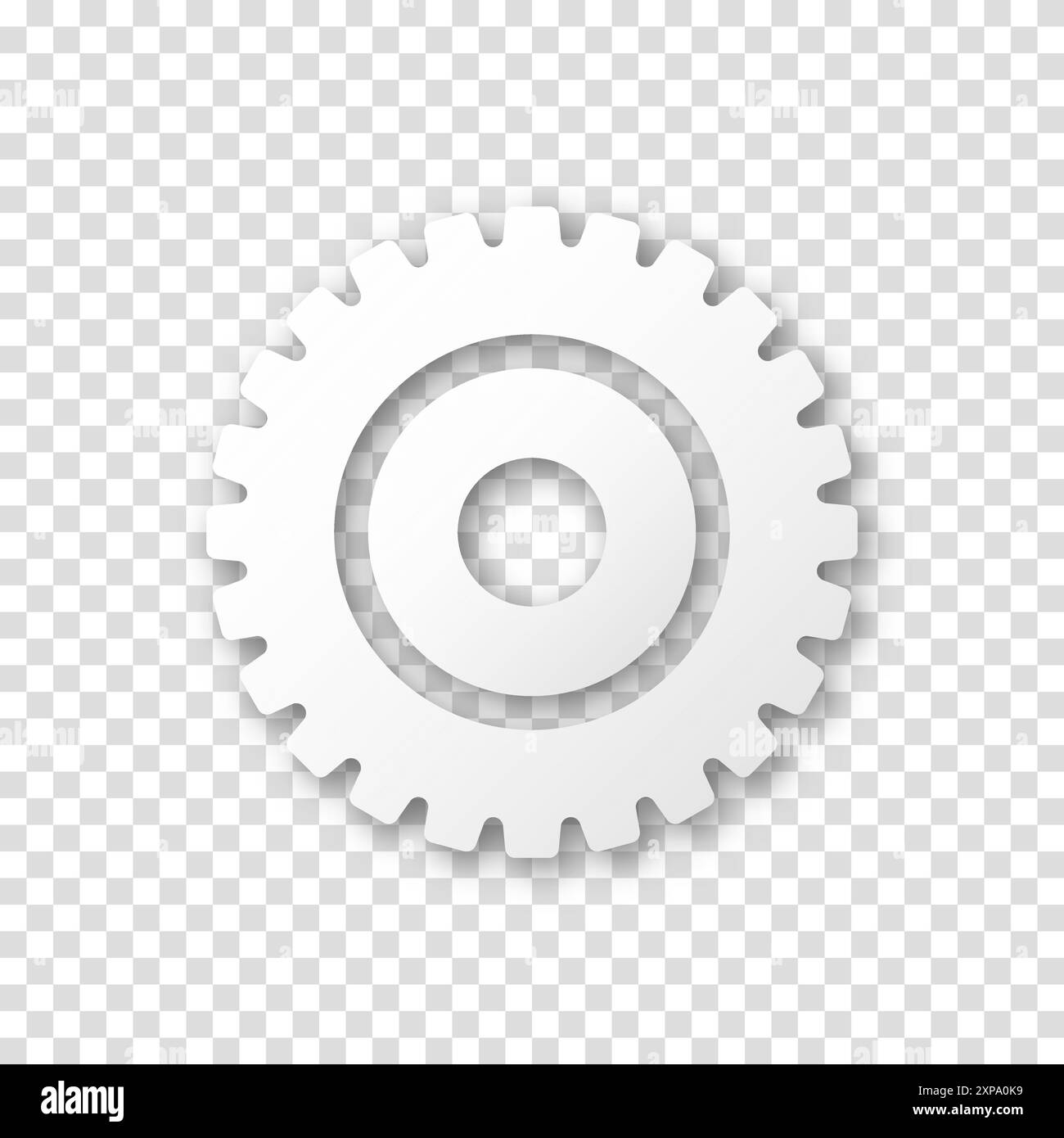 Gear icon, flat design. Machine sprocket gear icon. Realistic vector ...
