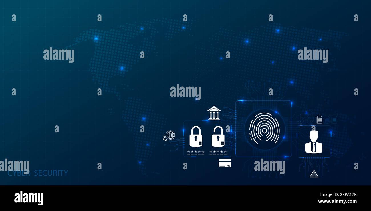 Abstract Circle Digital Cyber Security Fingerprint Connection And Communication Futuristic On