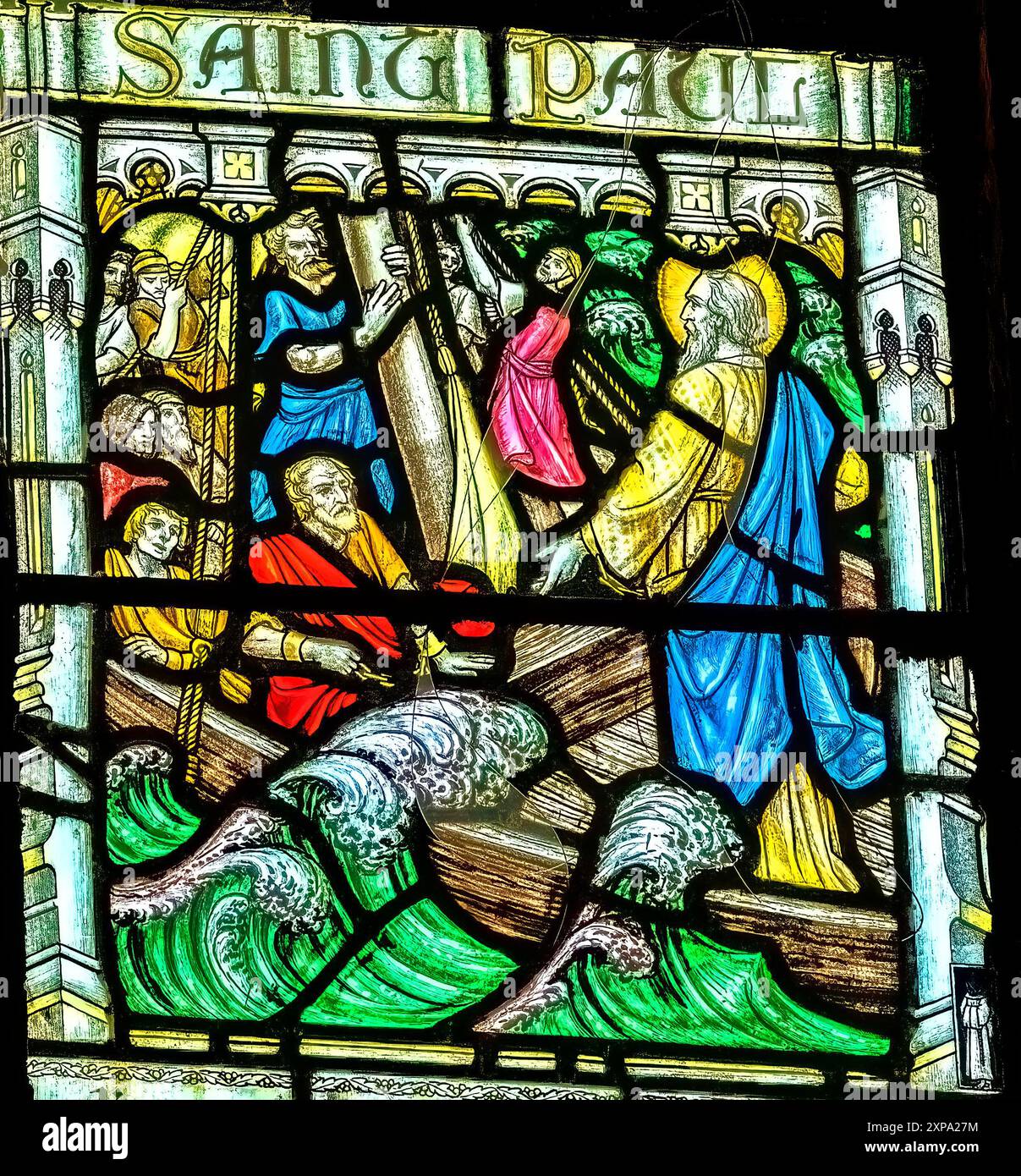 Colorful St Paul Ship Storn Stained Glass St Petrox Church Basilica ...