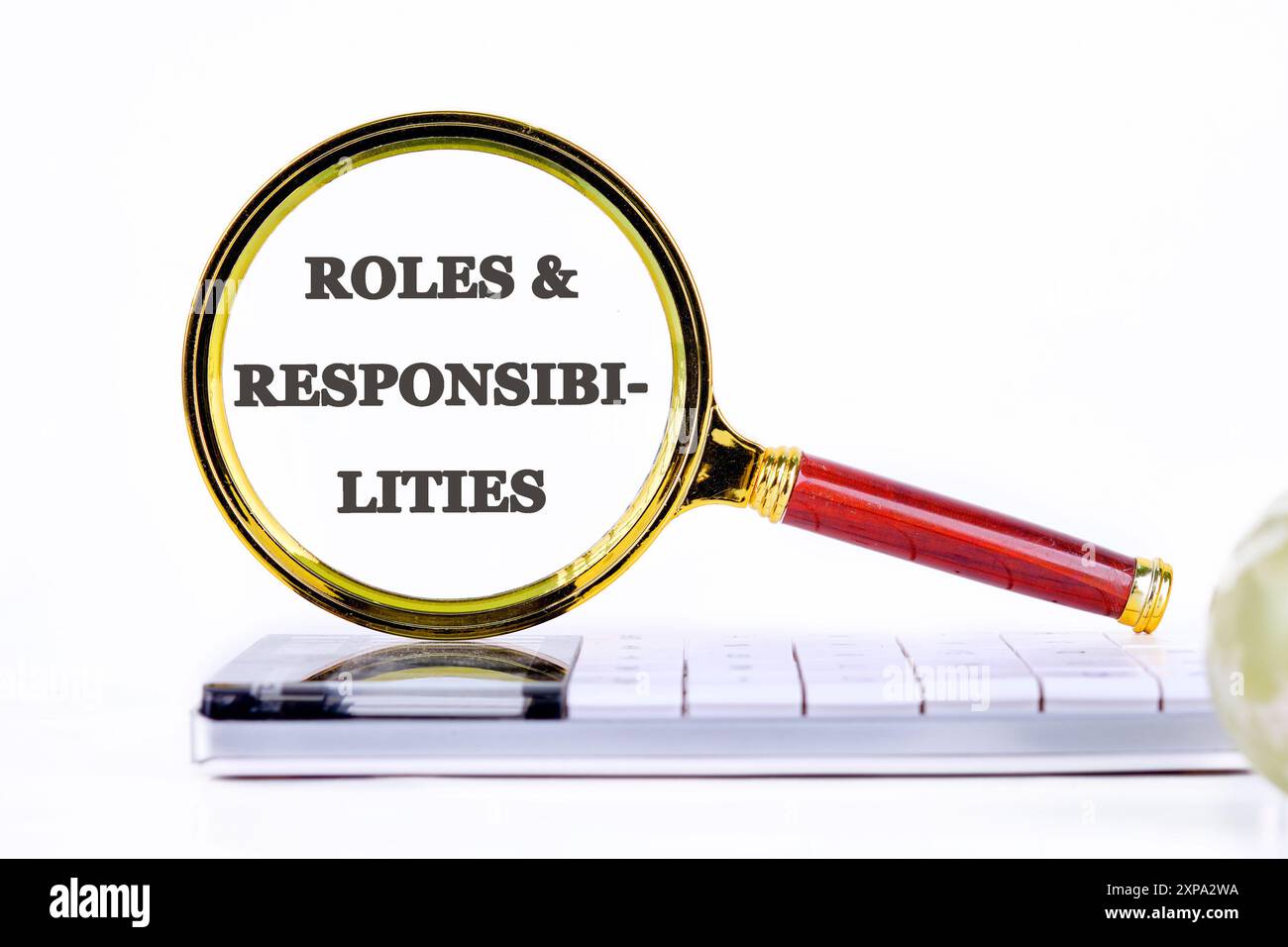 ROLES and RESPONSIBILITIES text written conceptual phrase through a ...