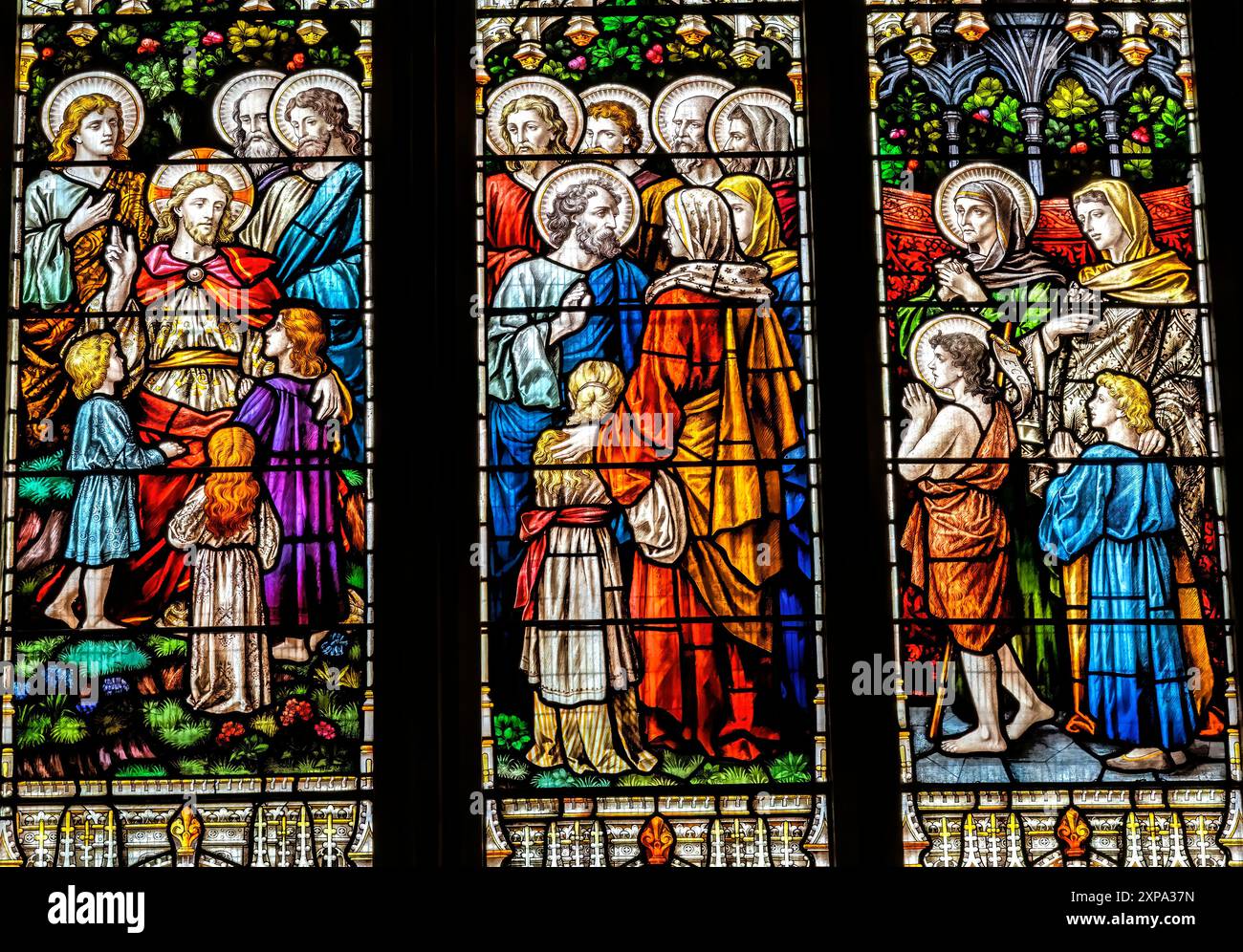 Colorful Jesus Children Disciples Stained Glass St Saviour's Church ...