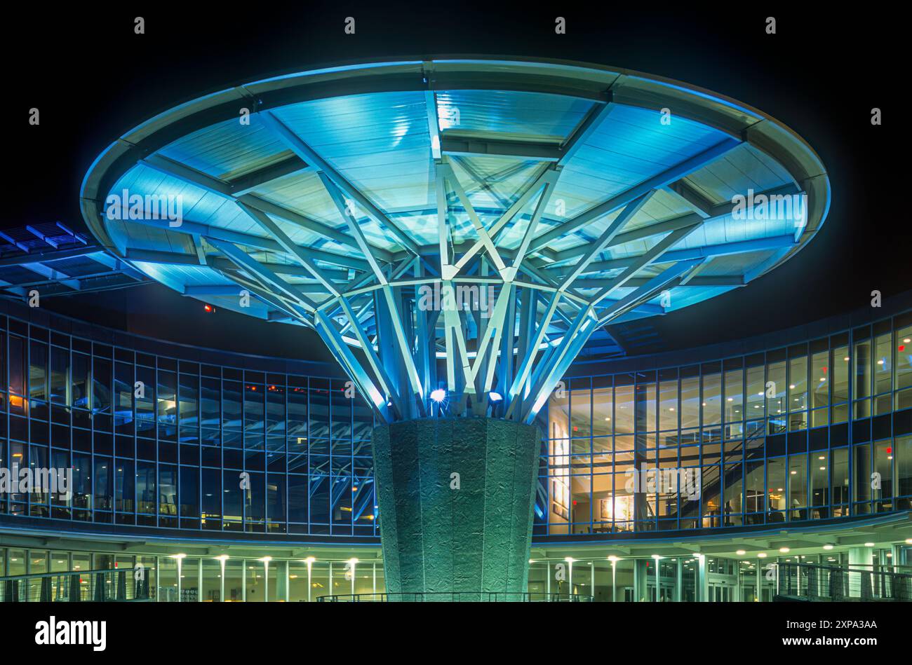 Lighted helipad tower at Baptist Medical Center in downtown ...