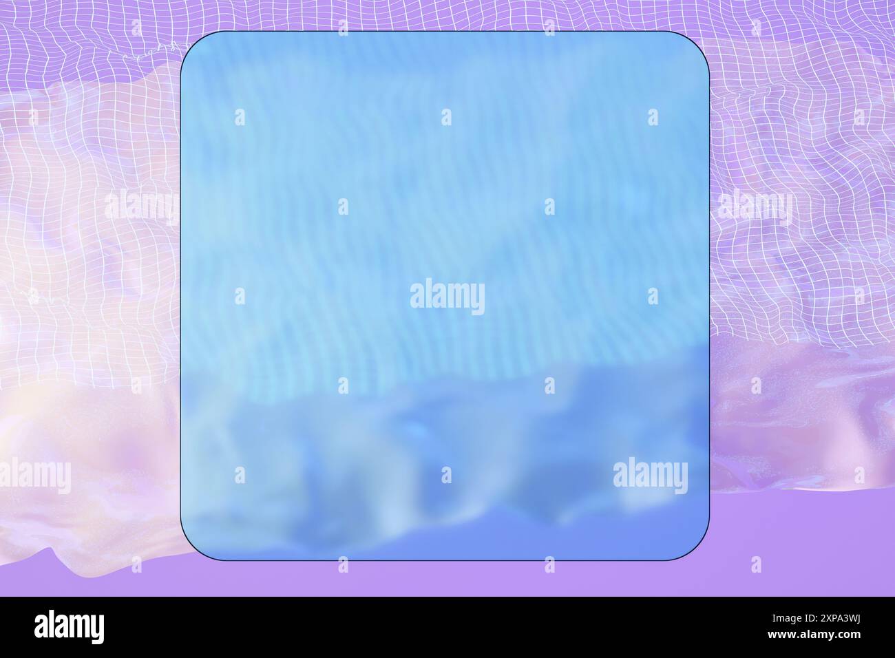 Holographic background with fluid, liquid texture and square matte ...