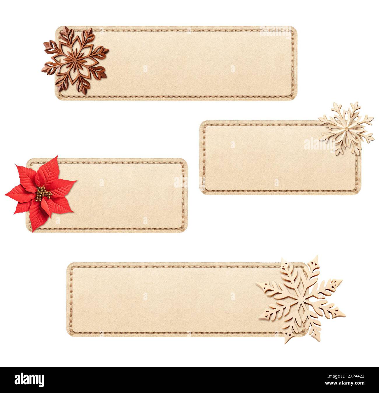 Eco friendly Christmas. Set of craft organic paper price tag with xmas ...