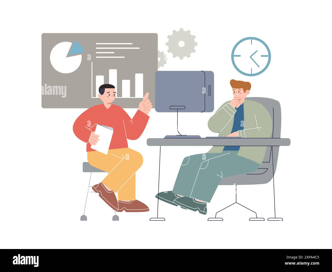 briefing with a client brief talk talking communicate communication ...