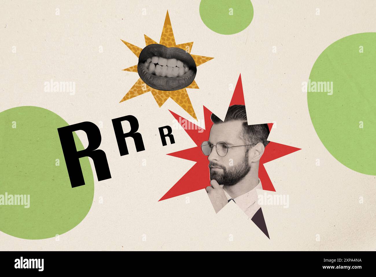 Composite collage image of angry mouth annoyed man bullying trolling ...