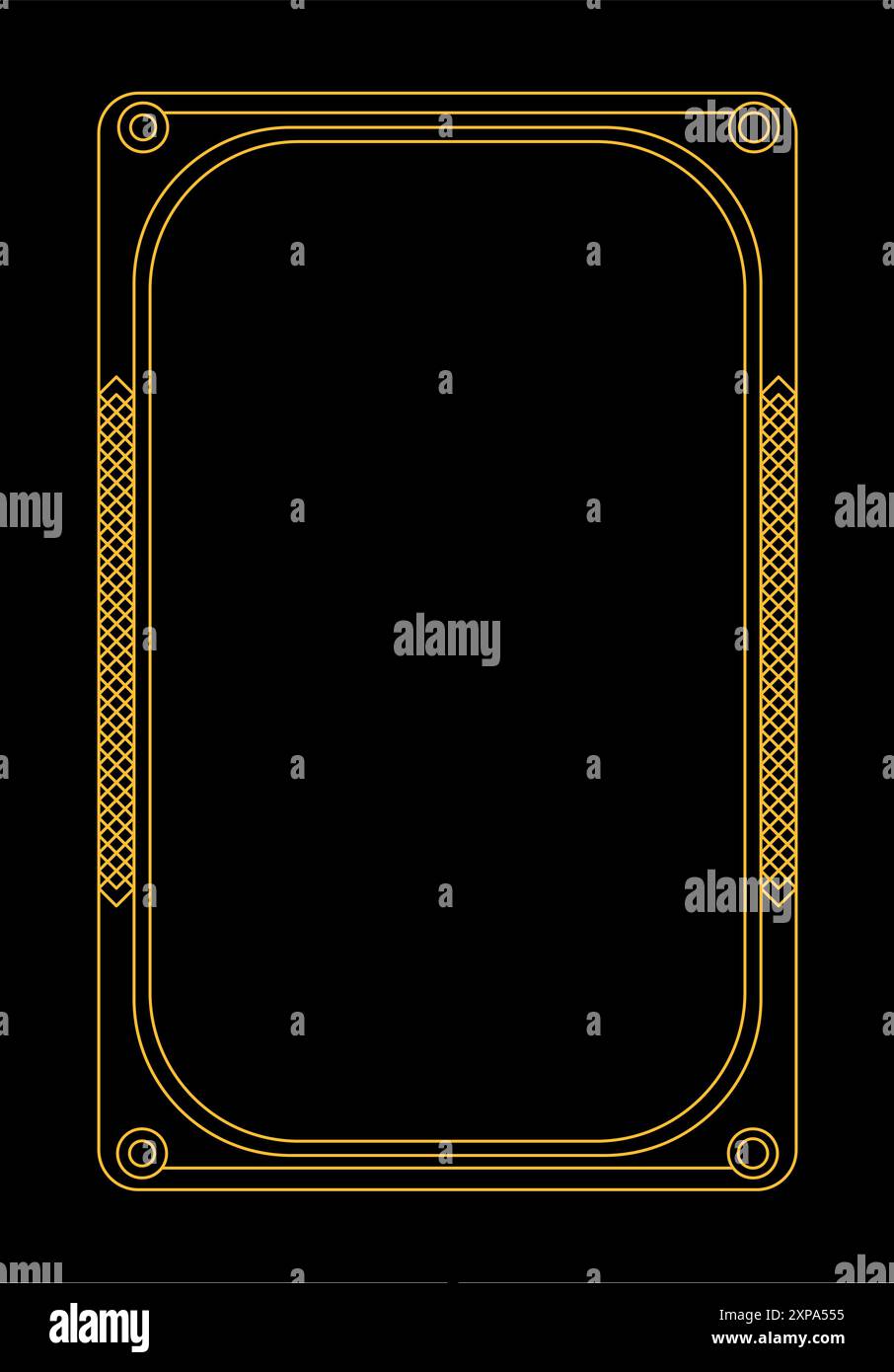 art deco geometry frame gold ornament rectangular shape elegant ...