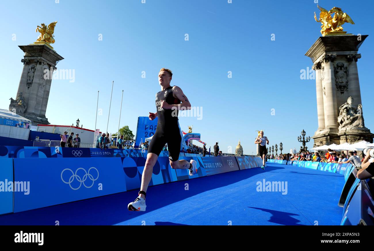 Great Britain's Samuel Dickinson during the Mixed Relay Triathlon at ...