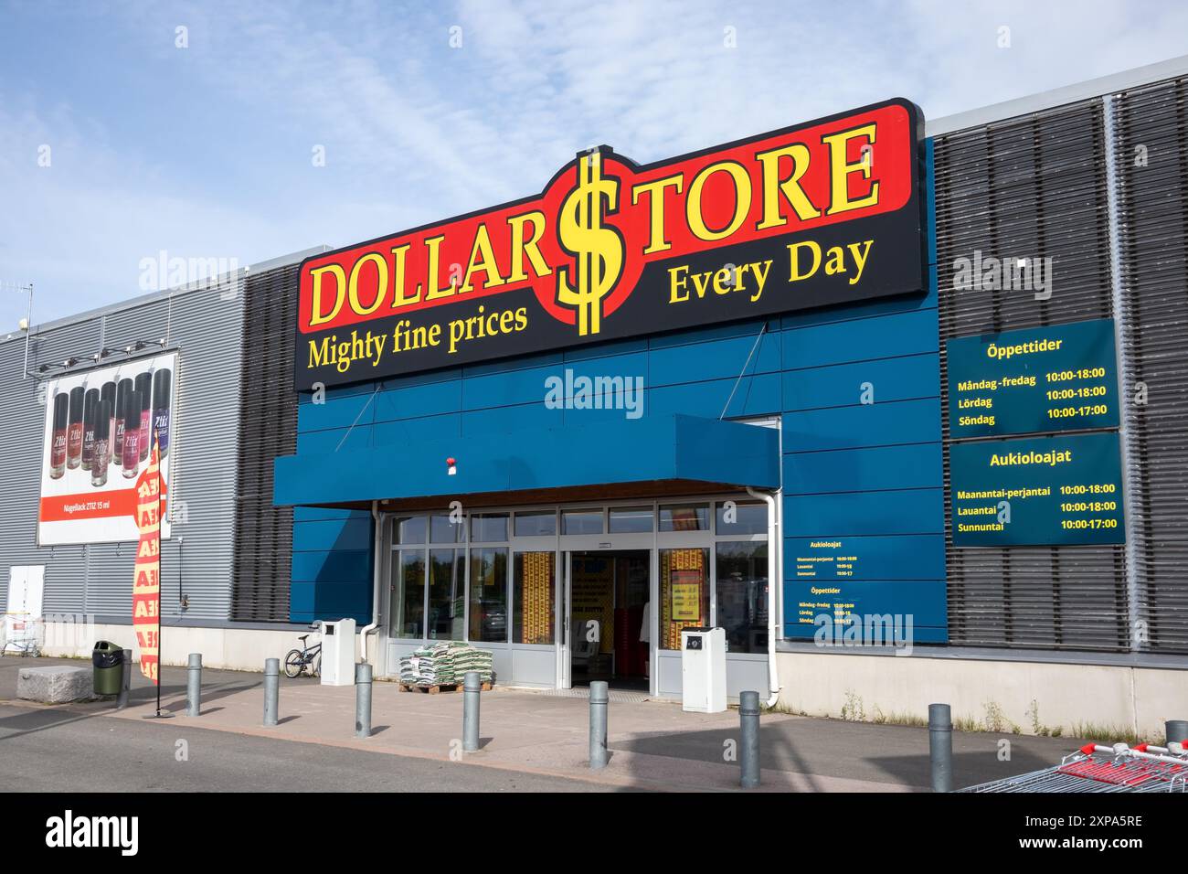 Exterior of a Swedish Dollarstore warehouse in Haparanda, Sweden Stock ...