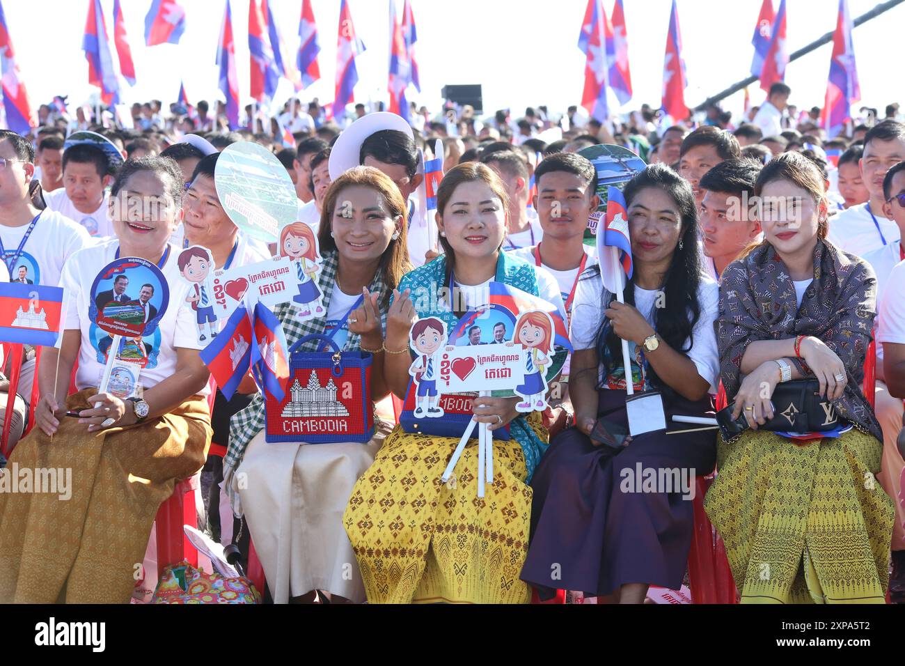 Kandal, Cambodia. 5th Aug, 2024. People attend the groundbreaking ...