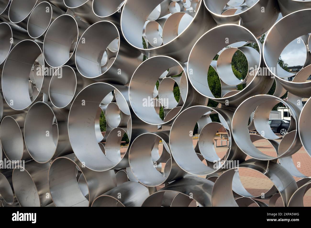 background pattern detail of welded pipes in artwork Stock Photo - Alamy