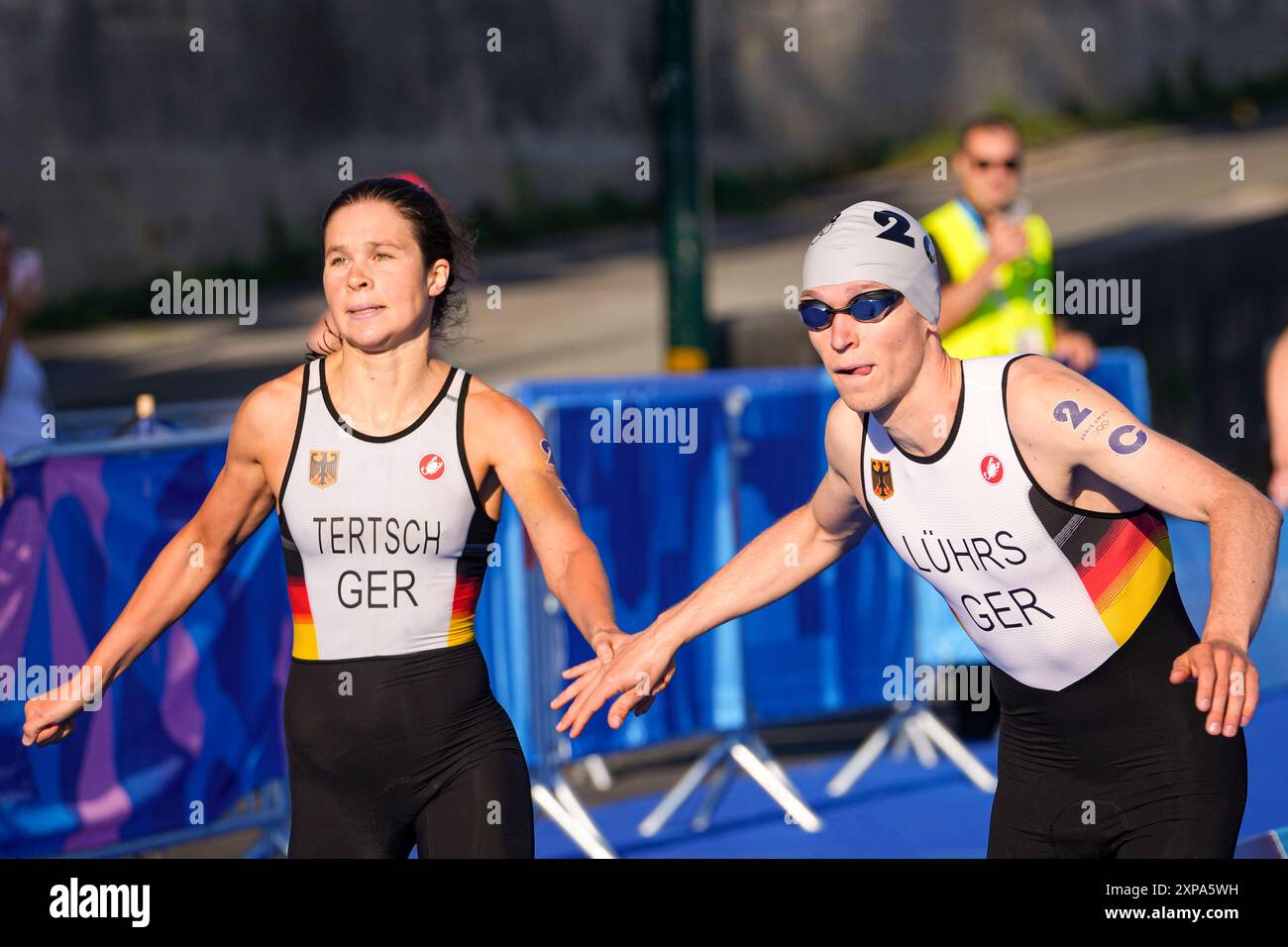 Germany's Lisa Tertsch, left, and Germany's Lasse Luehrs, right ...
