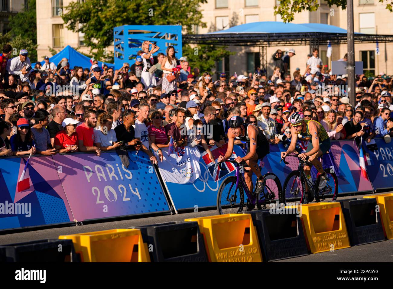 New Zealand's Dylan McCullough, left, and Australia's Matthew Hauser ...