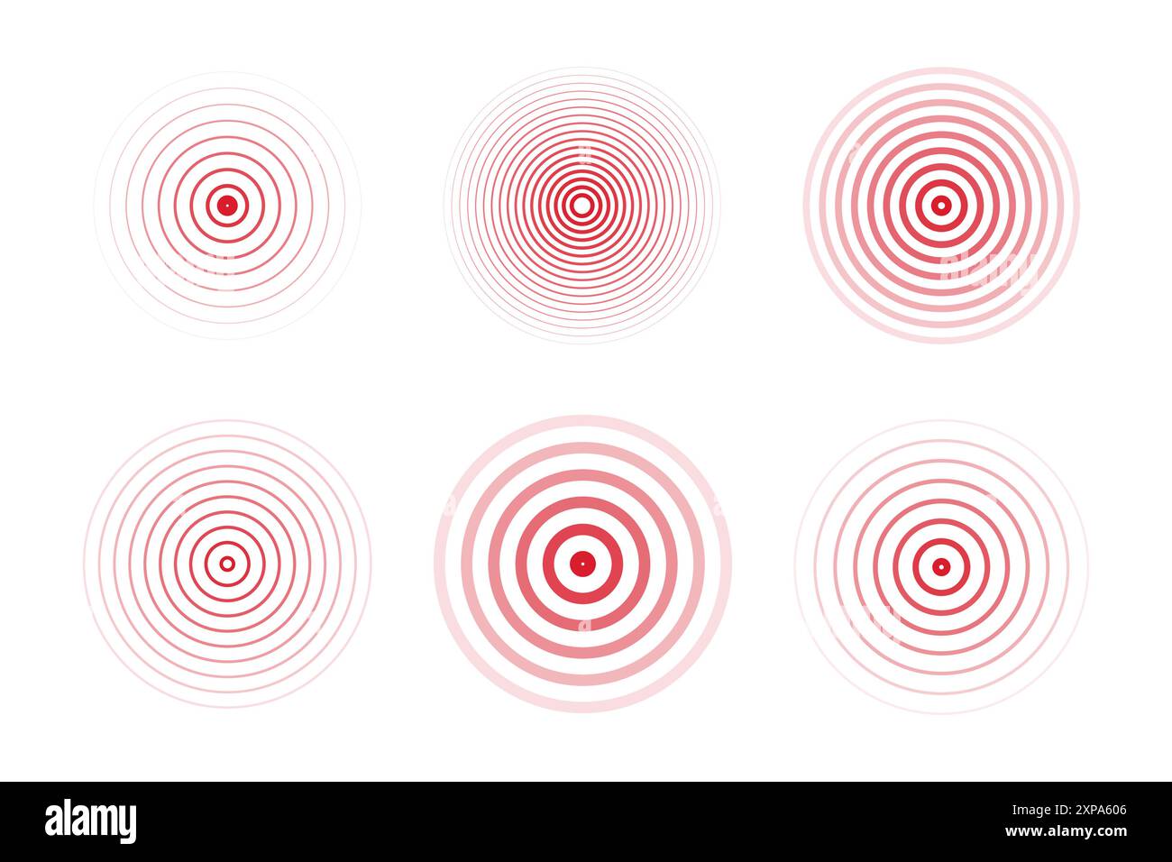 Concentric ripple circles set. Seismic Earthquake alert radar. Radial ...