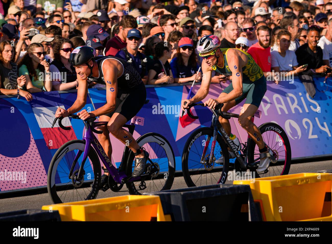 New Zealand's Dylan McCullough, left, and Australia's Matthew Hauser ...