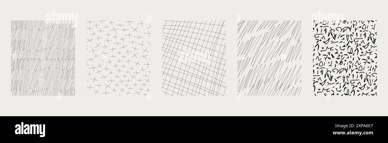 Geometric doodle pencil stripes, hand drawn sletch hatch lines. Quirky ...