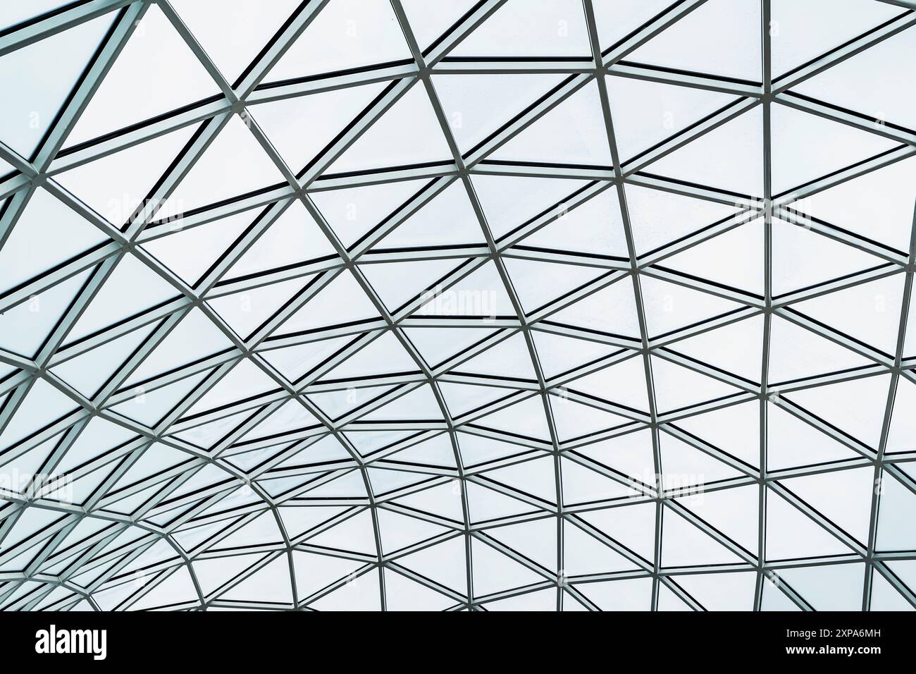 Modern glass ceiling, geometric background, pattern of triangles ...