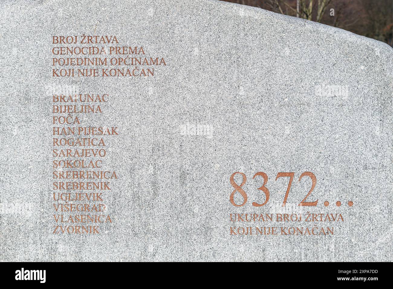 Potočari, Srebrenica, Bosnia and Herzegovina – February 2023: Srebrenica Memorial Center Stock ...