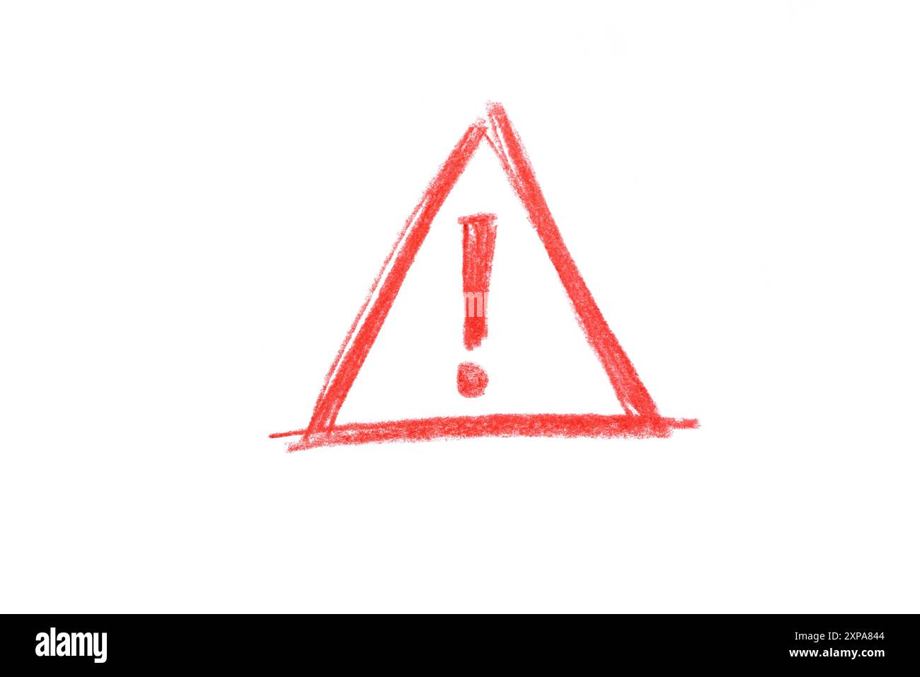A red pencil sketch of an attention sign Stock Photo - Alamy